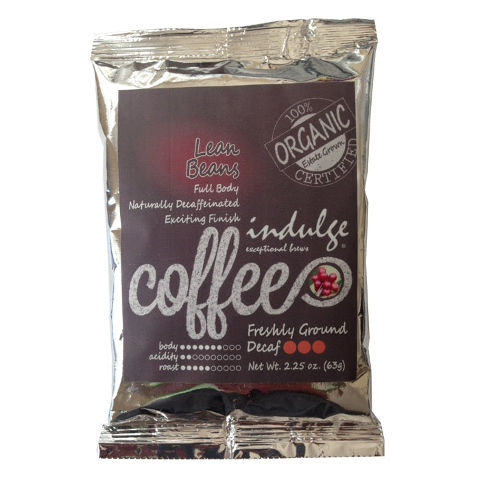 Lean Beans Naturally Decaffeinated Organic Ground Coffee - Single Pot ...